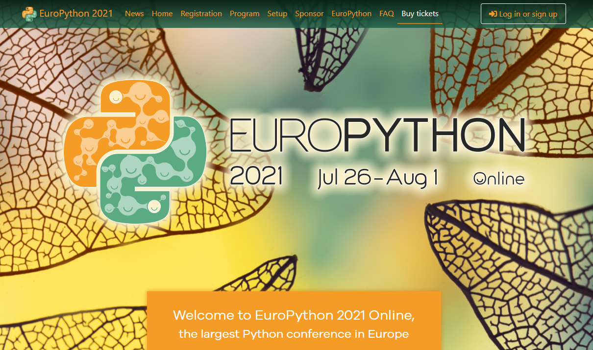 EuroPython 2021: Launching the conference website